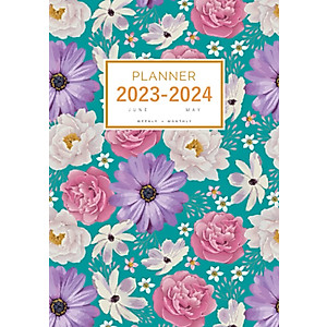 Planner 2023-2024: A5 Weekly and Monthly Organizer from June 2023 to May 2024 | Fantasy Paisley Mandala Design Teal