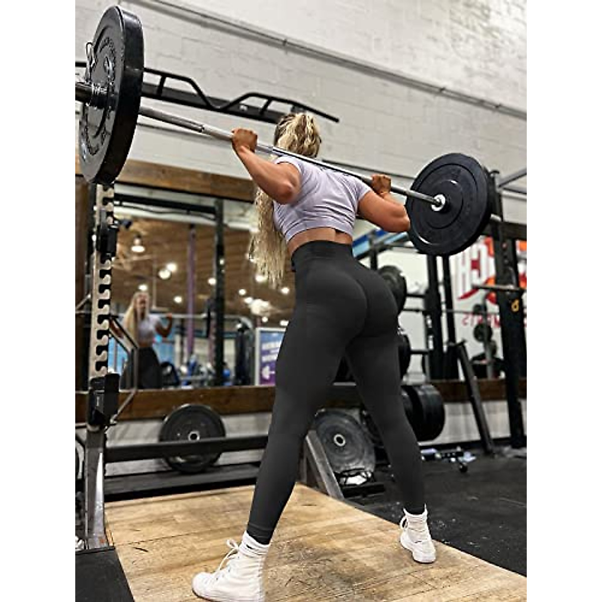 A AGROSTE Workout Leggings for Women Seamless Scrunch Butt Lifting Leggings Booty High Waisted Yoga Pants Comfort Tights