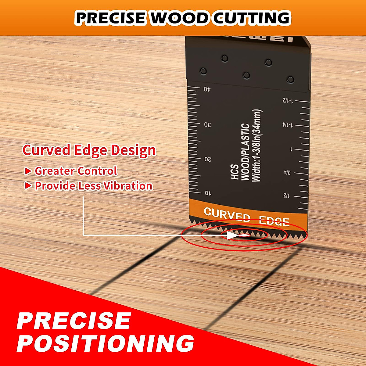 AMZWEI 154 Metal Wood Oscillating Tool Blade, Titanium Oscillating Saw Blades with Sandpaper, Quick Release Multi Tool Blades Kits for Dewalt Ryobi Milwaukee Rockwell Fein Makita