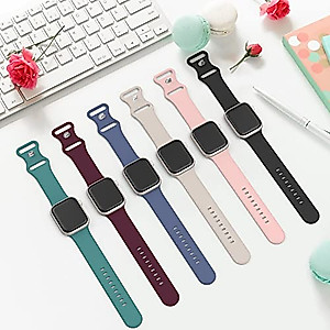[7 Pack] Mage Plus Silicone Band Compatible with Apple Watch 38mm 40mm 41mm，Women and Men Sport Strap for iWatch Bands Series 8 7 SE 6 5 4 3 2 1-38mm/40mm/41mm