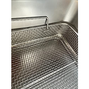 KUNWU SUS304 Stainless Steel Mesh Net Strainer Grill Basket for Medium Cat Litter Box, Rinse, Fry, Steam or Cook Vegetables & Pasta,Easy Clean Durable Net 17.5"x13.5"x3"