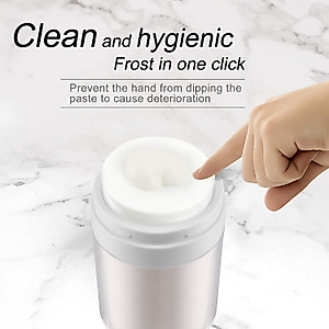 USRommaner 2 Pack 3.34 oz Airless Pump Jar,Empty Acrylic Vacuum Jar with Press Pump,Portable Travel Face Cream Lotion Container Pot for Makeup,Essence,Moisturizer,Eye Cream,Gel-Big,White