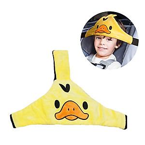 Baby Carseat Head Support Car Seat Head Band Strap Headrest Stroller Car Seat Sleeping Head Support for Toddler Child Children Kids Infant (Yellow)