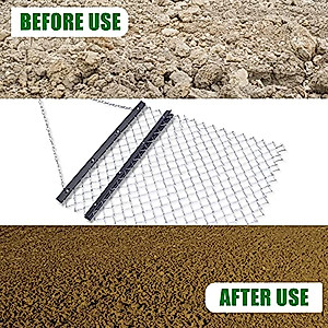 Kareturn Drag Harrow 4' x 5' ATV Yard Chain Harrow UTV Drag Grader Tractor Attachments Field Drag Mat Tractor Rake for Gravel Driveway, Farm, Garden, Field