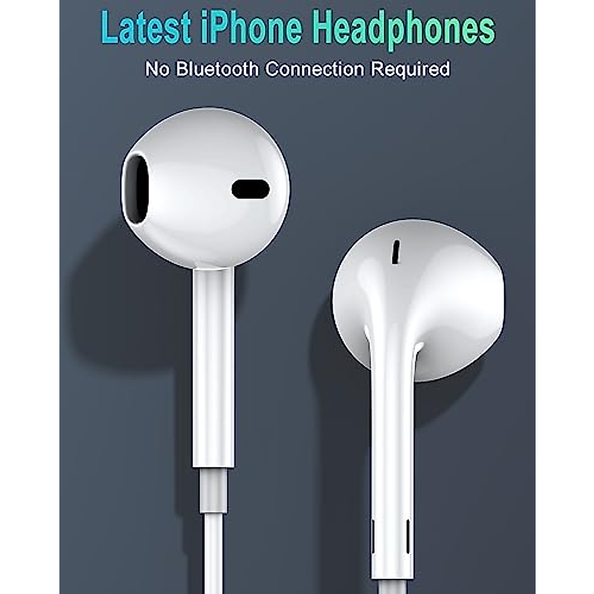 Apple Earbuds for iPhone,2 Pack Wired Headphones with Lightning Connector【Apple MFi Certified】 Noise Isolating Earphones for iPhone 14/14 Pro/13/12/11/XR/XS/8/7 (Built-in Microphone & Volume Control)