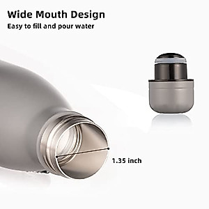 Insulated Water Bottle,YONICOER 12 OZ Double Walled Stainless Steel Metal Water Bottles, Vacuum Thermo Flasks for Daily Use, Sports, Gym, Travel,School