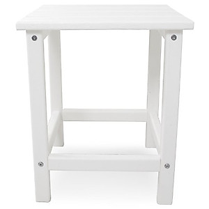 POLYWOOD ECT18WH Long Island 18" Side Table, White