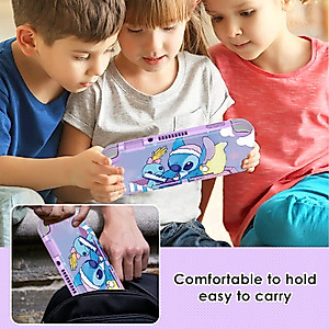 oqpa for Nintendo Switch Lite 2019 Case for Girls Boys Kids PC Cute Kawai Cartoon Character Design Cool Fun Slim Protective Cases Hard Shell Cover with Screen Protector Glass for Switch Lite,Hat Stitc