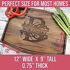 Brew City Engraving - Personalized & Custom Laser Engraved Walnut Cutting Boards - Monogram, Wedding & Family Themed Designs