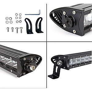 26inch LED Light Bar,120W Curved Single Row, Spot Flood Combo, IP68 Waterproof LED Driving Fog Lamp, 12V 4WD Off Road Lighting, LED Work Lights for UTE ATV UTV SUV Boat Trucks (120W)
