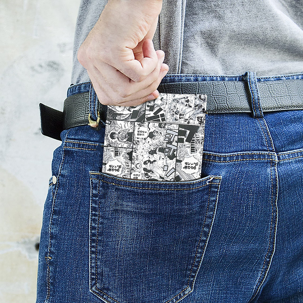 Toyuma Leather Minimalist Wallet, Cartoon Pattern, Bifold, Light, Slim, Red Boy, 4 Credit Card Slots, Coin Purses for Kids, Teens, Unisex