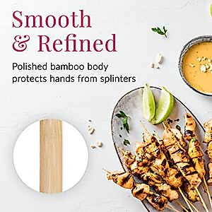 Prestee 100 Pack Bamboo Skewers for Crafts, Grilling BBQ, Kabobs, 12-Inch Brown - Wooden Skewers 12 Inch, Bamboo Skewers 12 Inch, Skewers for Kabobs, Skewer Sticks Variety Size, Wood Skewers