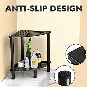 AIMUCT Metal Corner Shower Stool for Inside Shower Stainless Steel Shower Benches for Inside Shower Waterproof Shower Stool Seat with Storage Shelf