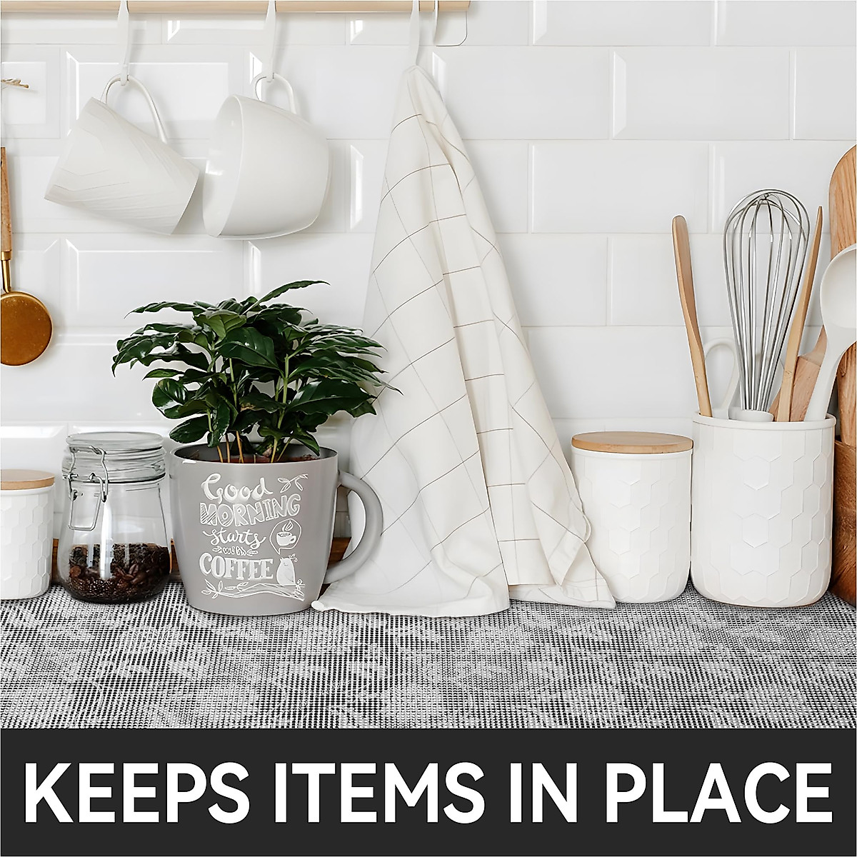 RAY STAR Shelf Liner, Non-Adhesive Refrigerator Liners for Shelves Washable 12 * 120 inch, Vinyl Shelf Drawer Liner Non-Slip Bathroom Cabinet Liner for Kitchen/Storage/Desks (Flower-2)