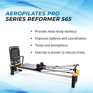 Stamina Whole Body Resistance Padded Pilates Reformer Workout System with 4 Intensity Bands for At Home Workouts, Black