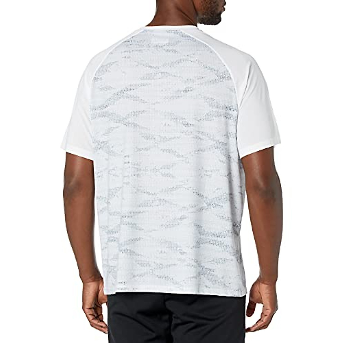 GRAND SLAM Men's Short Sleeve Watercolor Retro Geometric Print Shirt, Bright White, Large