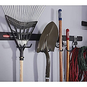 Rubbermaid Fasttrack Wall Double S Hook 2 Handle Garage Storage Organizer Rack for Hand Tools (2 Pack)