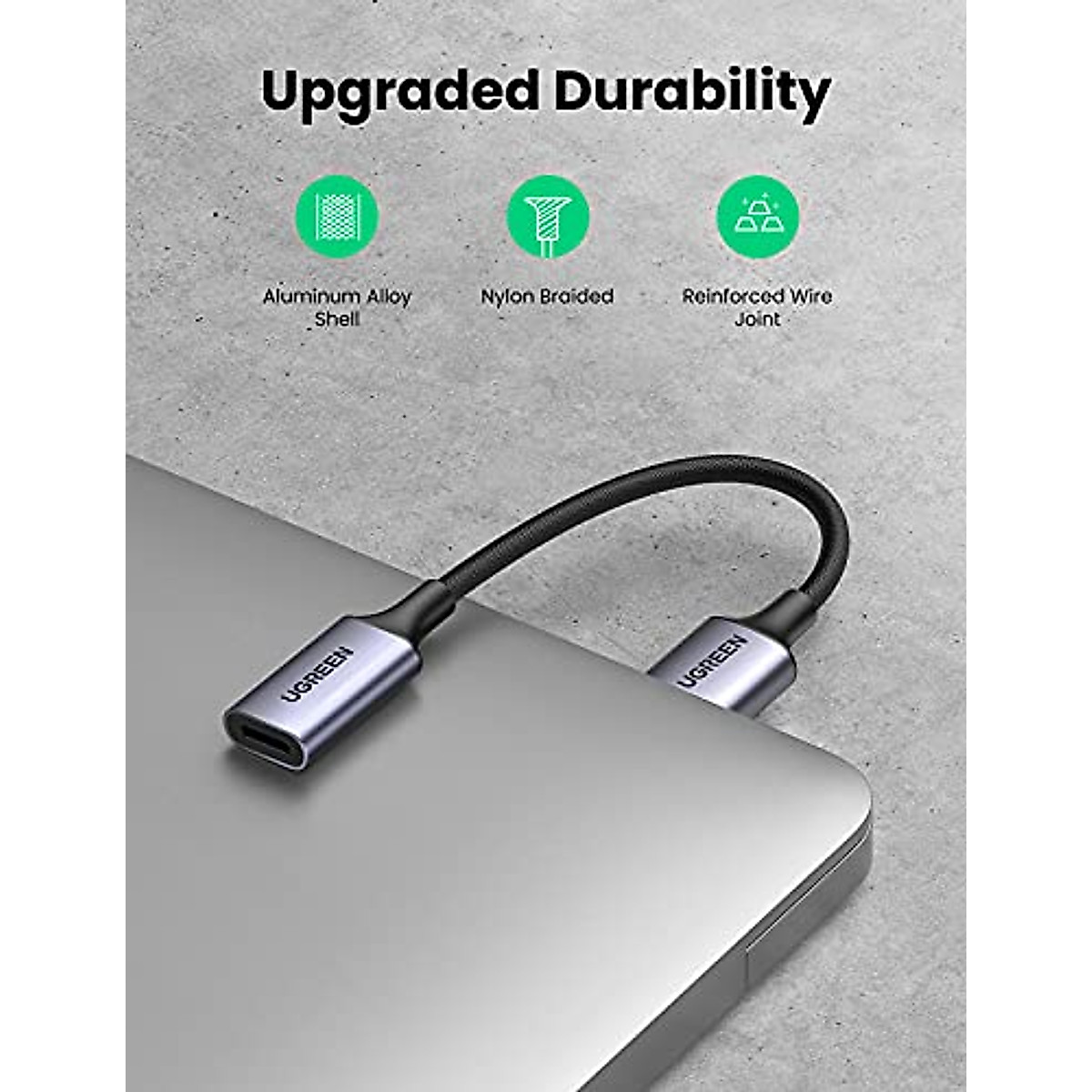 UGREEN USB A to Lightning Audio Adapter Cable MFi Certified Nylon Braided USB 3.0 Male to Lightning Female Dongle Converter Support Volume Control Mic Compatible with MacBook Computer PC Headphone