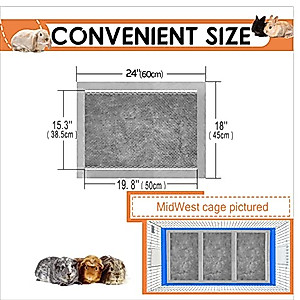 GINIDEAR Disposable Guinea Pig Cage Liners, Charcoal Odor Controlling Absorbent Waterproof Bedding for Rabbits, Bunnies, Chinchillas, Puppies and Other Small Animals .18"x24",24 Count