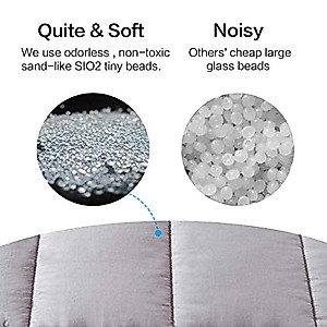 LIANLAM Weighted Blanket (20 lbs, 48"x72", Grey), Cooling Weighted Blanket for Adults, 100% Natural Cotton Material with Premium Glass Beads