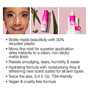 Model in a Bottle, Makeup Primer Original Setting Spray, Smooth, Matte Finish Finishing Spray, All Skin Types, 3.4 oz - 1 Pack