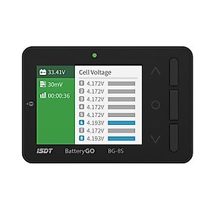 ISDT BattGo BG-8S Battery Meter, LCD Display Digital Battery Capacity Checker Battery Balancer Battery Tester for LiPo/Life/Li-ion/NiMH/Nicd