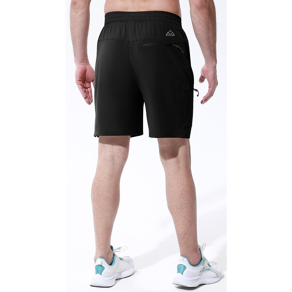 Rdruko Men's Work Hiking Shorts Lightweight Quick Dry Outdoor Cargo Shorts with Pockets(Black, US XL)