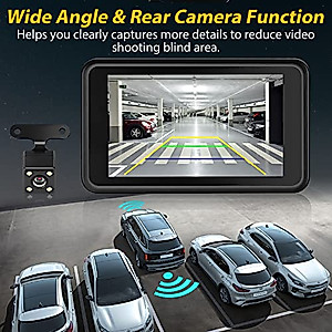 Dash Cam Front and Rear with WiFi, 1080P FHD Dash Camera for Cars, Dual Dashcam with 3 Inch Display, Super Night Vision, 170° Wide Angle, G-Sensor, Loop Recording, Parking Monitor, Support 128GB Max