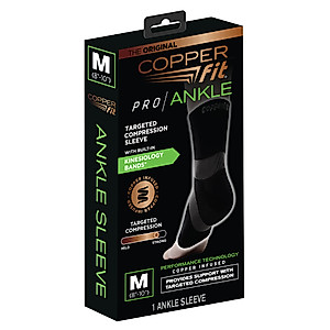 Copper Fit Pro Series Performance Compression Ankle Sleeve, Large