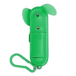Battery Powered Pocket Sized Fan With Carabiner, Green