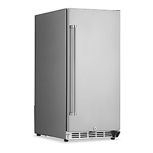 NewAir 15" Commercial Beverage Refrigerator | Weatherproof Stainless Steel Fridge | Built-In or Freestanding Outdoor Patio Fridge For Beer, Wine, Food NCR032SS00