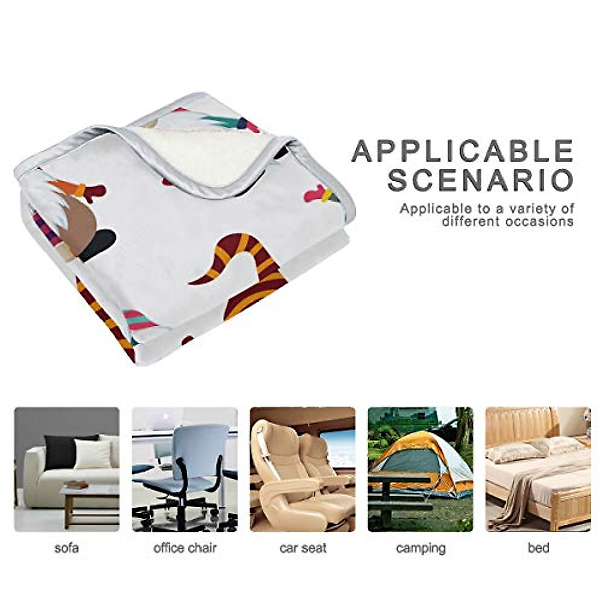 Throw Blanket Christmas Xmas Funny Gnomes Soft Blanket for Bed Couch Sofa Lightweight Travell Camping, 50 x 60 Inch