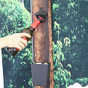 Jumiok Black Narrow Wall Mount Beer Bottle Cap Catcher Bucket Stainless Steel