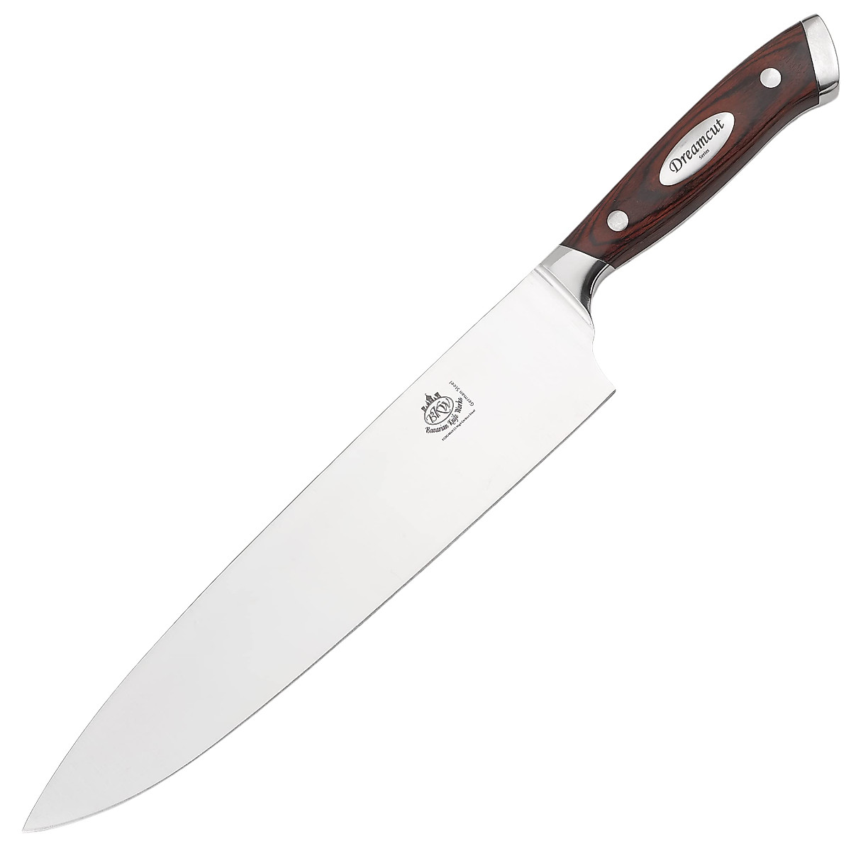 Bavarian Knife Works Premium Quality 10 Inches Chef Knife, Razor Sharp, Made of German Steel, Ergonomic Pakkawood Handle, Light Weight Easy to Sharpen