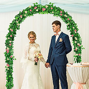 Artflower 12 Pcs 84Ft Artificial Ivy Leaf Plants Fake Ivy Leaves Garland Greenery Garland Hanging Plants Fake Vines for Room Kitchen Garden Office Wedding Wall Decor, Green