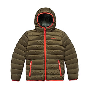 Eddie Bauer Kids' Reversible Jacket - Lightweight Waterproof Quilted Down Raincoat for Boys and Girls (3-20), Size 18-20, Olive