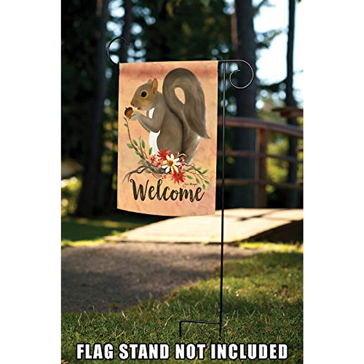 Toland Home Garden 1112296 Squirrel Welcome 12.5 x 18 Inch Decorative, (12.5" x 18"), Double Sided Garden Flag