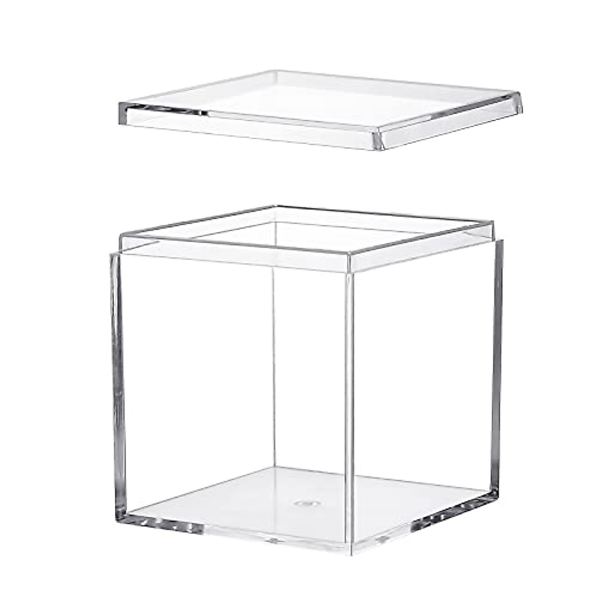 Clear Acrylic Box with LId ,Dayaanee 4 Pack Small Acrylic Box with Lid Plastic Square Cube Small Container , 2.5x2.5x2.5 Inches/65X65X65mm Storage Boxes Organizer Containers for Candy Pill and Tiny Jewelry