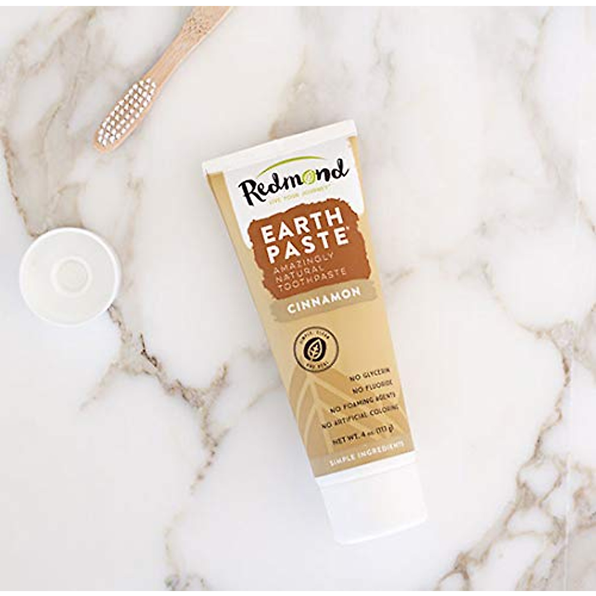 REDMOND Earthpaste All Natural Non-Fluoride Vegan Non GMO Real Ingredients Toothpaste (Variety Pack (Lemon, Wintergreen, Cinnamon, Pep)), 4 Ounce (Pack of 4)