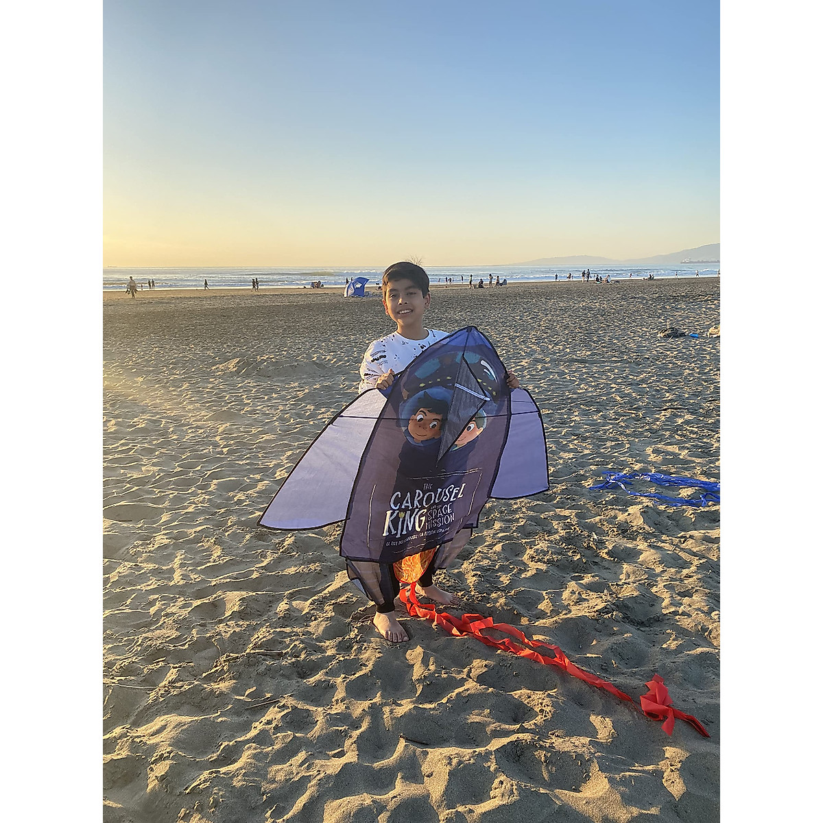 Cielito Lindo Books Large Rocket Kite for Kids and Adults | Best Beach Kite Easy to Fly for Outdoor Games and Activities | Best Sports and Recreation, Exercise and Enjoy Time with Family, Navy Blue