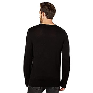 Karl Lagerfeld Paris Men's Crew Neck Basic Sweater, Black, Medium