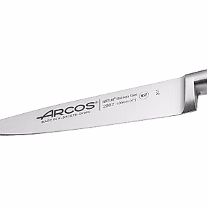 ARCOS Paring Knife 4 Inch Stainless Steel. Kitchen Knife for Peeling Fruits and Vegetables. Ergonomic Polyoxymethylene Handle and 100mm Blade. Series Riviera. Color Black