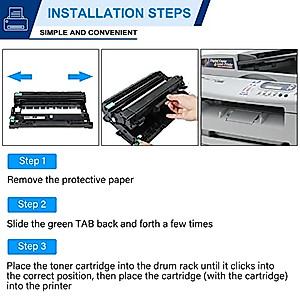 DR350 Drum Unit Compatible 1 Pack DR-350 Black Replacement for Brother DR350 DR-350 for Brother DCP-7010 7020 7025 IntelliFax 2820 2910 2920 2850 MFC-7220 7225 7820 7420 HL-2040 2070N 2030 Printer