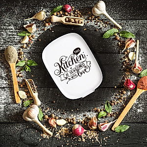 Ceramic Spoon Rest For Kitchen-Funny Kitchen is Seasoned With Love Quote Spoon Rest For Stove Top-Large Spoon Holder for Kitchen Counter-Heat Resistant Cooking Utensil Rest-Modern Kitchen Décor