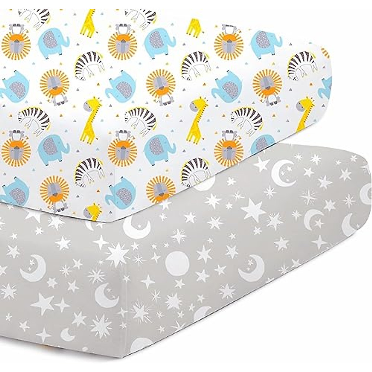 bimocosy Crib Sheet,3 Pack Crib Sheets for Baby Girl Boy Size 28"x 52" for Standard Crib and Toddler Mattresses, Super Soft Breathable Microfiber Crib Mattress Sheet,Floral/Elephant/Pink