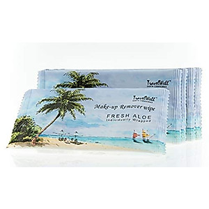TRAVELWELL Makeup Remover Wipes Bulk, Individually Wrapped Natural Fresh Aloe Travel Packs Elderly Bathing Cleansing Wipes - 500 Count per Package | Travel Size Toiletries | Hotel Toiletries Bulk Set