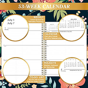Planner 2023-2024 - July 2023 - June 2024, Academic Planner/Calendar 2023-2024, 2023-2024 Planner Weekly and Monthly with Printed Tabs, 8" x 10", Flexible Cover, Thick Paper, Perfect Daily Organizer - Floral