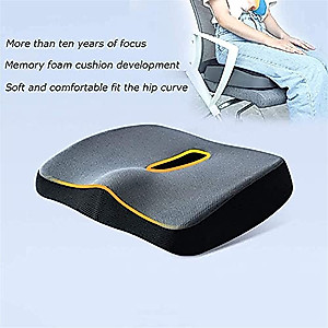 SMSOM Seat Cushion for Office Chair, Memory Foam Coccyx Cushion, Sciatica & Back Pain Relief, Ergonomic Cushion for Desk Chair, Gray