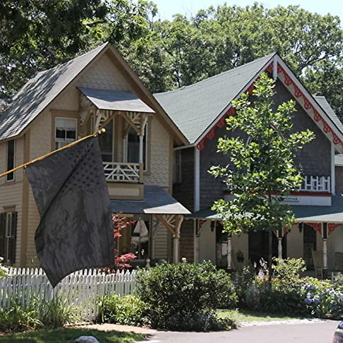 DZSM All Black American Flags 3x5 Ft,Solid USA Flag Double Sided with Embroidered Stars,Fade Proof Patriot United States America Banner Stitched Stripes,Blackout US for Outdoor,car,farm, F-001