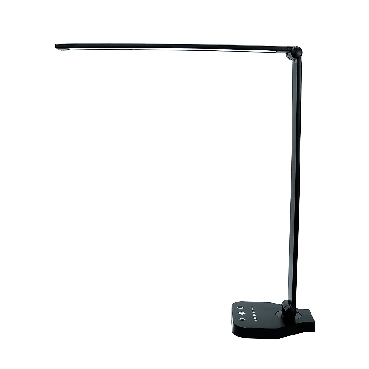 White crown LED Desk Lamp Dimmable Table Lamp Reading Lamp with USB Charging Port, 5 Lighting Modes, Sensitive Control, 30/60 Minutes Auto-Off Timer (Black)